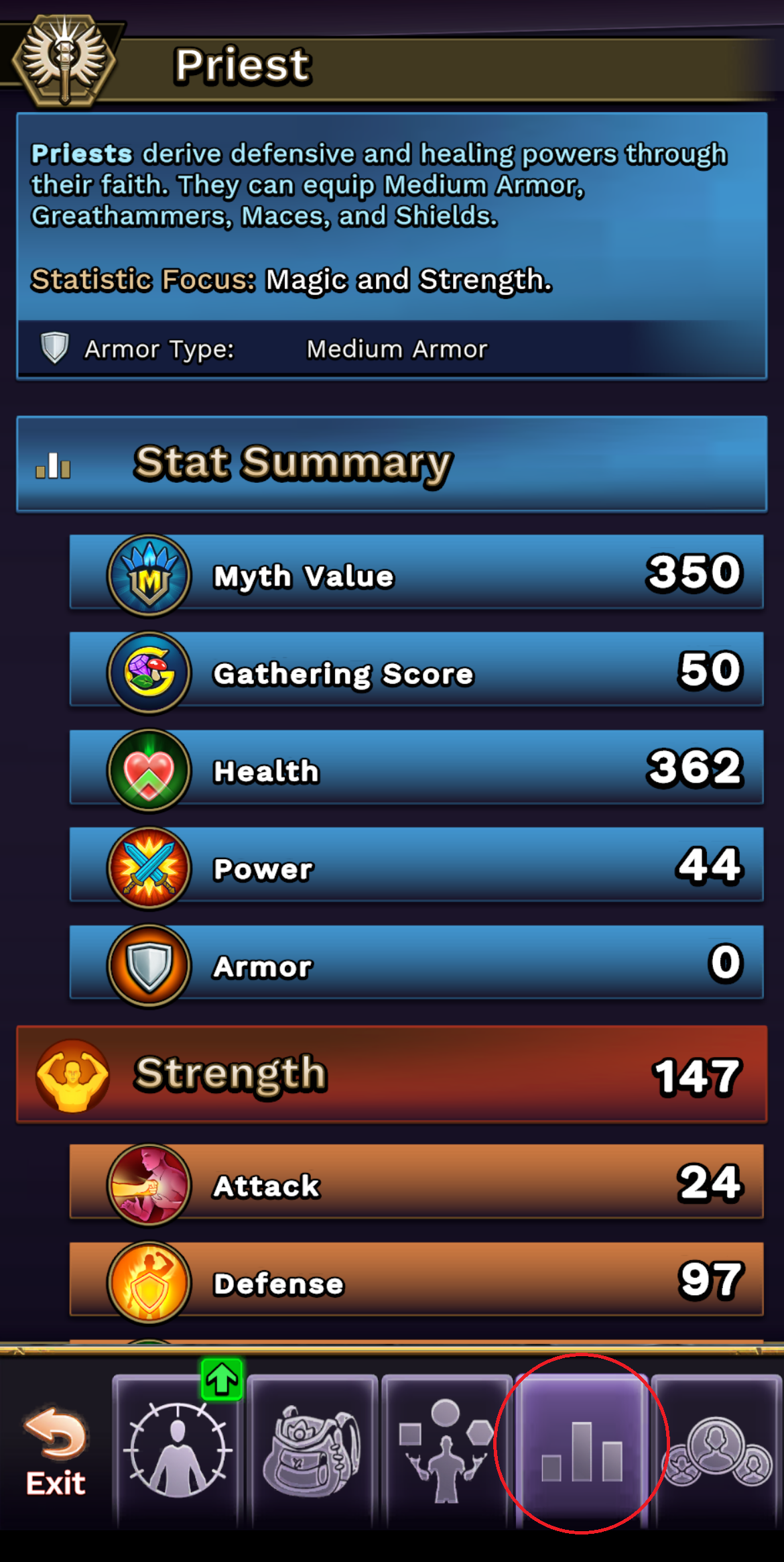 Hero Statistics – MythWalker Support